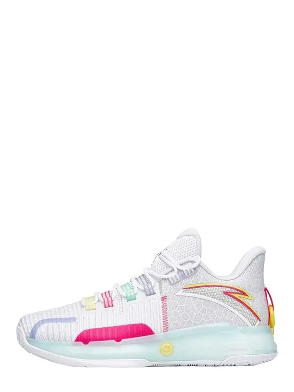 ANTA Light Crazy 1 Athletic Sneakers - White/pink/green