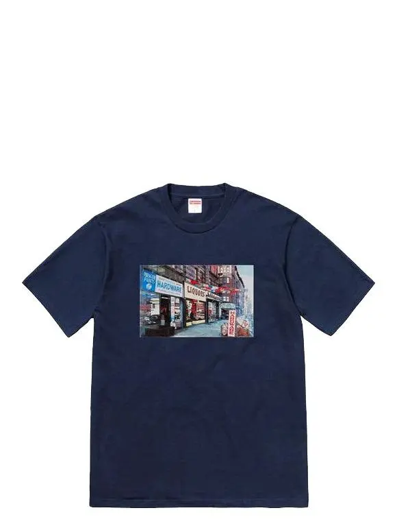 Supreme Ss18 Hardware Tee Navy Printing Short Sleeve Navy - Blue