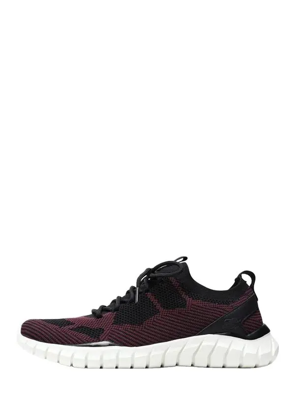 Sketchers Overhaul" Athletic Lace-up Sneakers - Black/white/red
