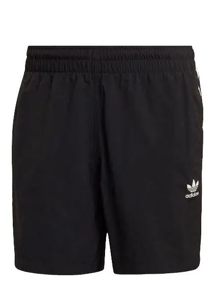 Adidas Casual Shorts With Signature Stripes - Black