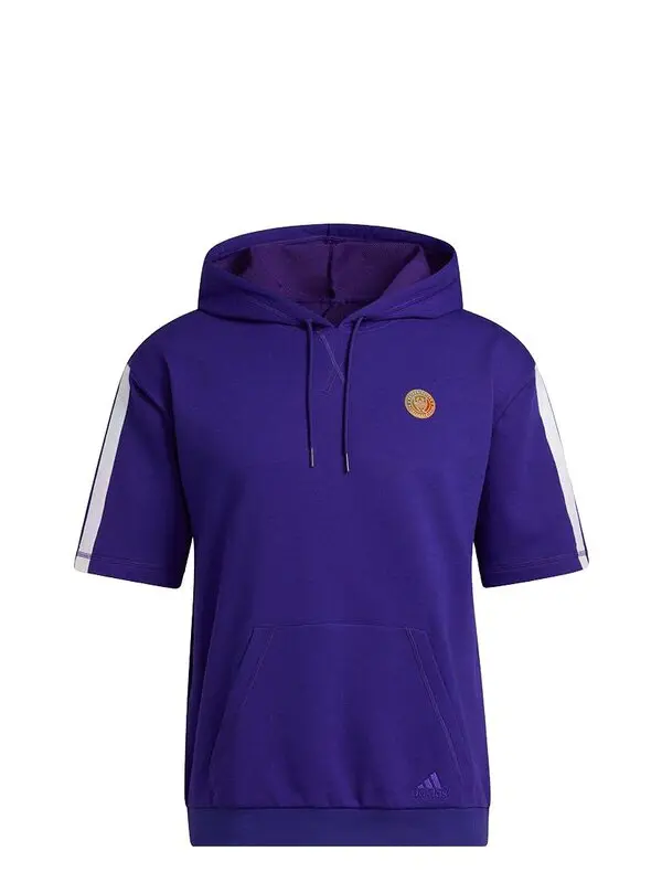 Adidas Short Sleeve Basketball Hoodie - Bluepurple