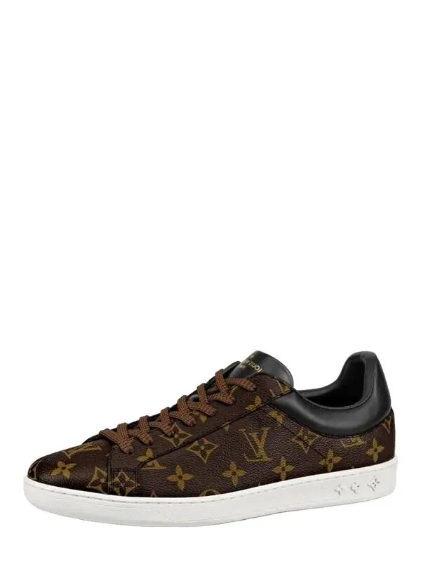 LOUIS VUITTON Luxembourg Monogram Sneakers - Black/brown/white