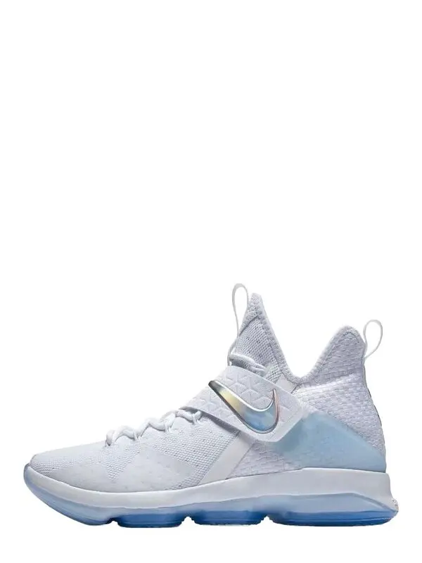 Nike Lebron 14 'time To Shine' Athletic Sneakers - White/golden Silver/blue