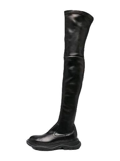 Alexander McQueen Hybrid Over The Knee Boots - Black