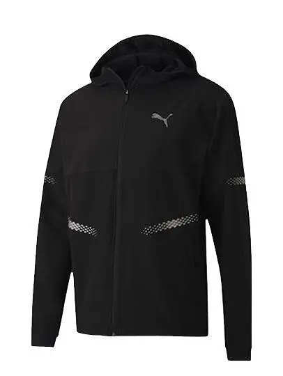PUMA Runner Id Hooded Jacket - Black/white