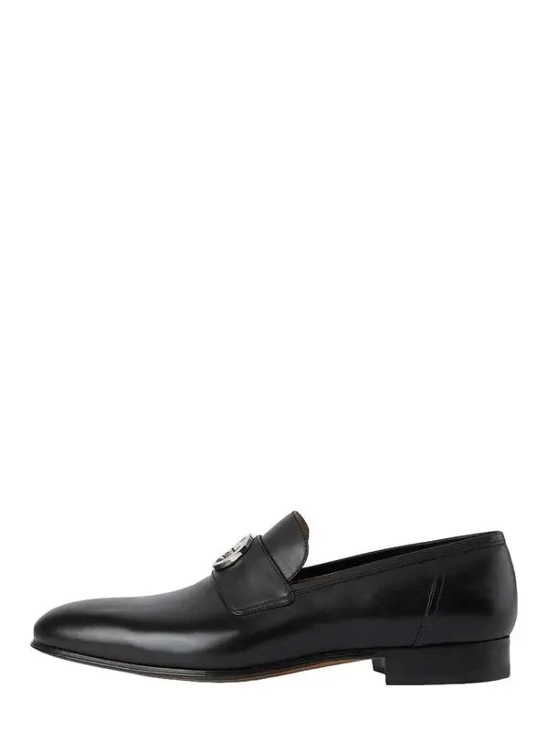 Gucci Interlocking G Leather Loafers - Black