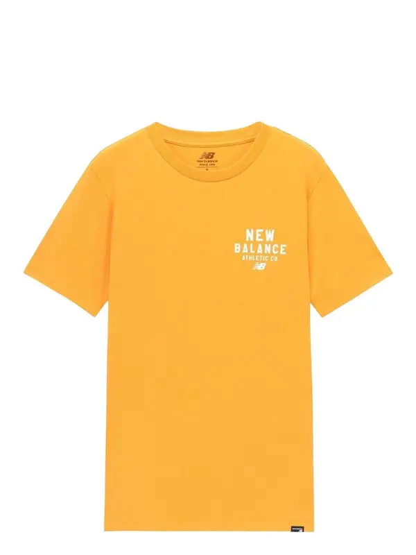 NEW BALANCE Round Neck Sports Tee Asia Sizing 'yellow - Yellow/white