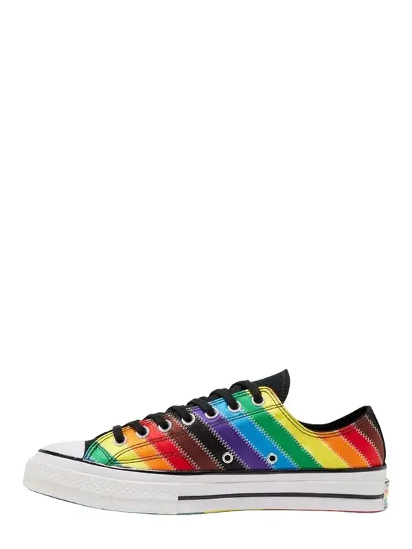 CONVERSE Chuck 70 Low Top Sneakers With Rainbow Detailing - Blue/black/purple