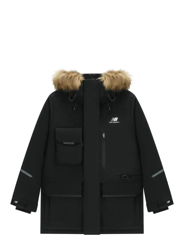 NEW BALANCE Logo Down Parka - Black/white