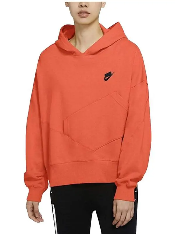 Nike Irregular Hooded Hedging Hoodie - Orange