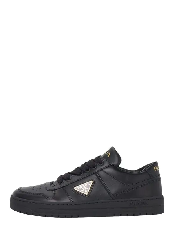 Prada Downtown Leather Low Top Sneakers - Black