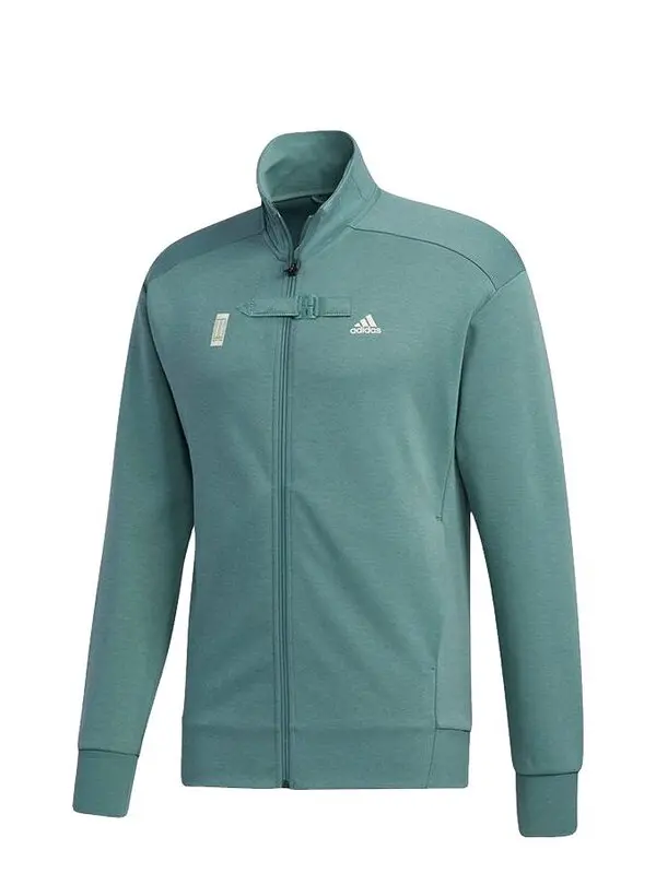 Adidas Wj Tt Cardigan Stand Collar Casual Sports Jacket - Green