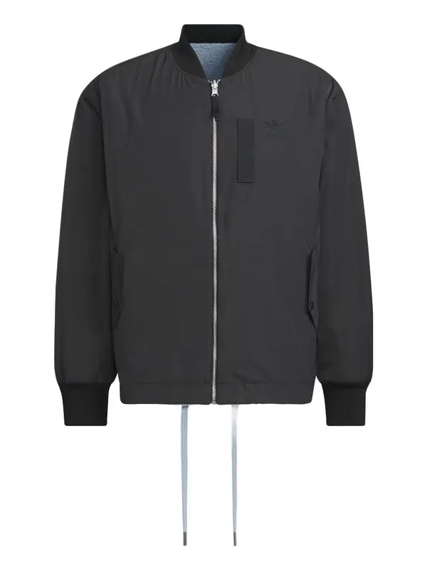 Adidas Reverse Sherpa Bomber Jacket - Black