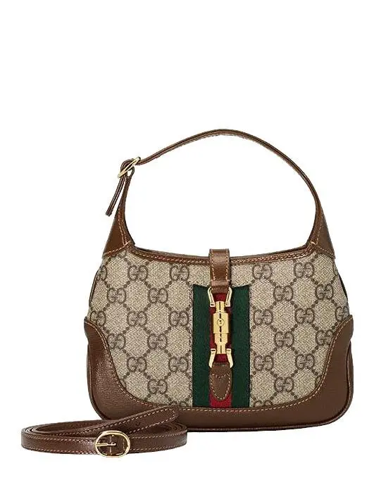 Gucci Jackie 1961 Series Gg Canvas Clutch Shoulder Bag - Brown