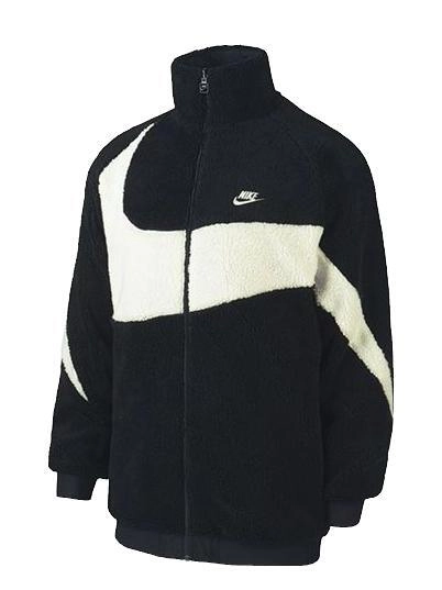 Nike Reversible Fleece Jacket With Large Logo - Black