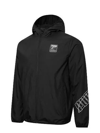 PUMA Logo Windbreaker Jacket - Black