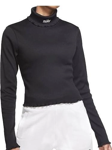 Nike Ribbed Long Sleeve Top - Black
