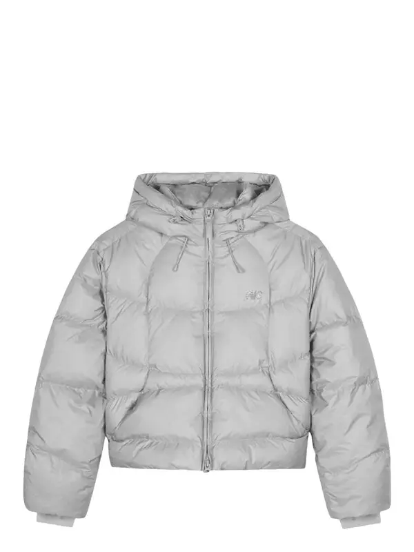 NEW BALANCE Hooded Short Down Jacket - Silver