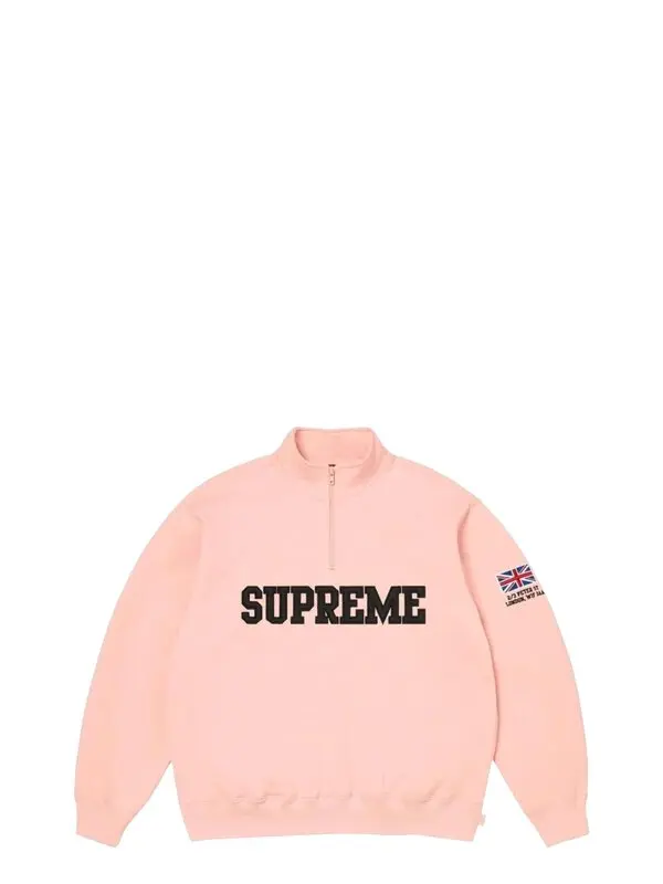 Supreme Ss26 Shop Flag Half Zip Pullover - Light Pink