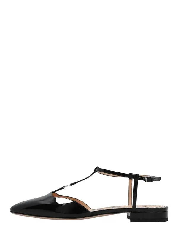Gucci Flat Ballerina Flats With T-strap - Black