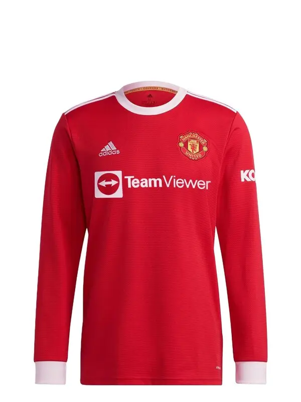 Adidas Manchester United 21/22 Long Sleeve Home Shirt - Real Red