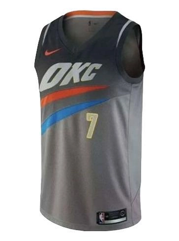 Nike Oklahoma City Thunder Anthony #7 Basketball Jersey - Grey