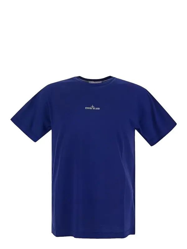 Stone Island Plain Logo T-shirt - Blue