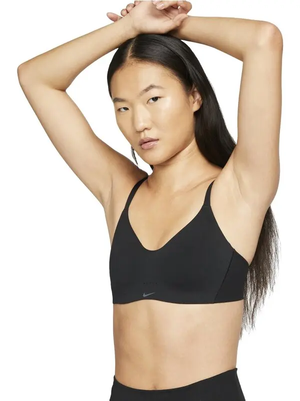 Nike Dri-fit Alate Minimalist Light Support Padded Sports Bra - Black