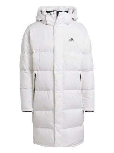 Adidas Puffy Long Hooded Down Jacket - White
