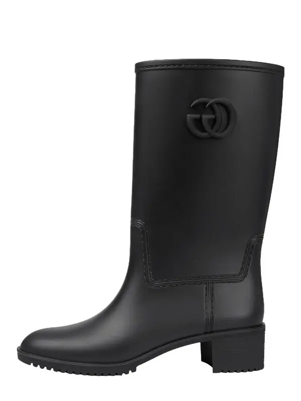 Gucci Double G Rubber Rain Boots - Black