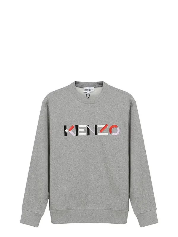 Kenzo Crewneck Sweatshirt With Embroidered Logo - Gray
