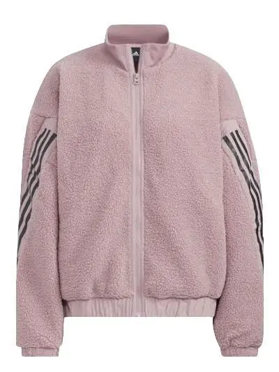 Adidas Contrasting Colors Stripe Splicing Sports Jacket - Purplepink