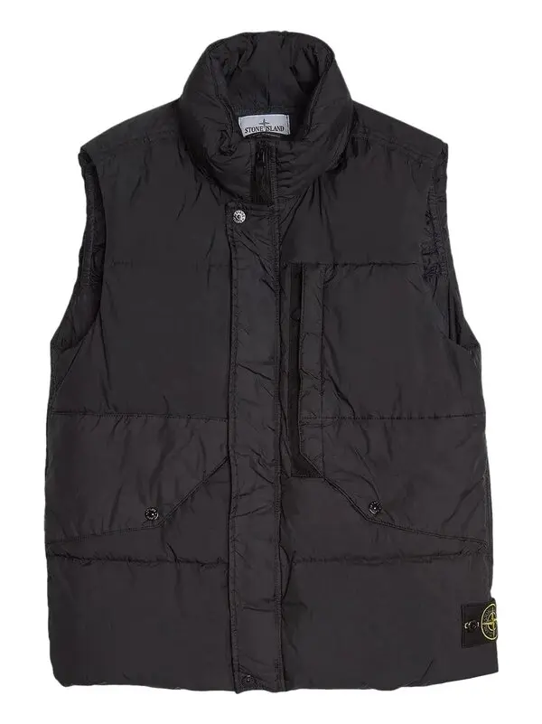 Stone Island Crinkle Reps Down Vest - Black