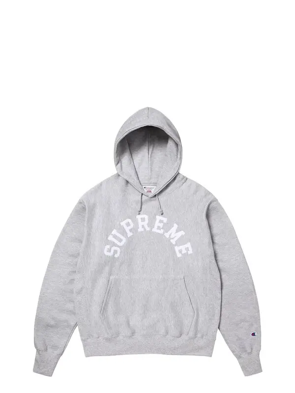 Supreme Champion Arc Logo Hooded Sweatshirt - Heather Grey