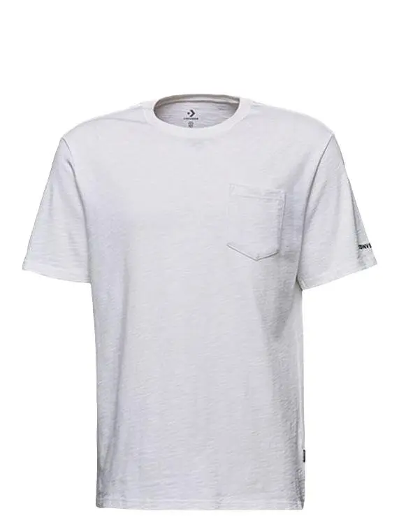CONVERSE Classic Basic Casual Short Sleeve White T-shirt - Grey