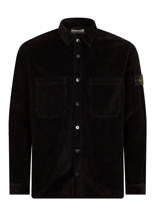 Stone Island Corduroy 400tc Overshirt - Black