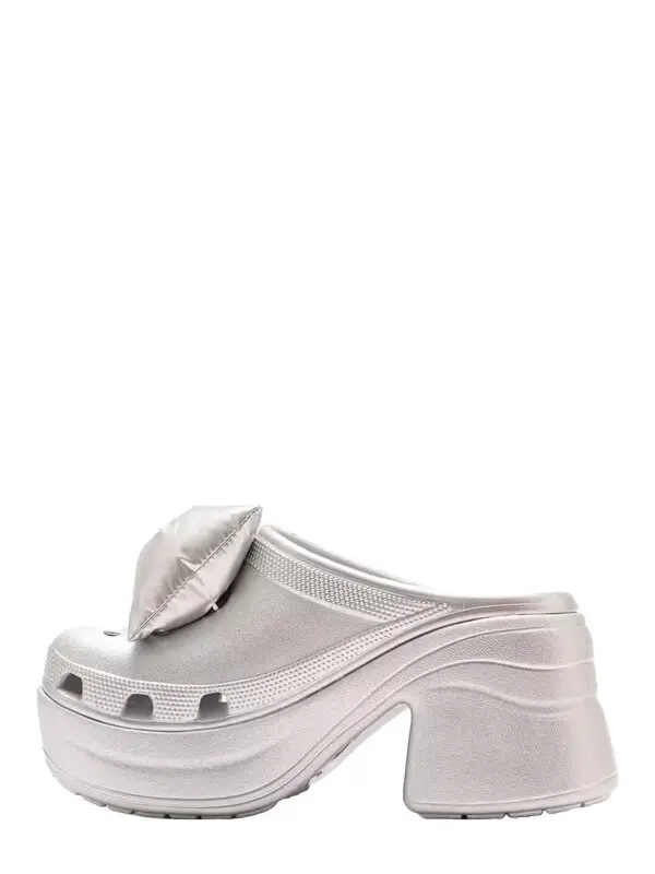 CROCS Siren Metallic Bow Clogs - Silver