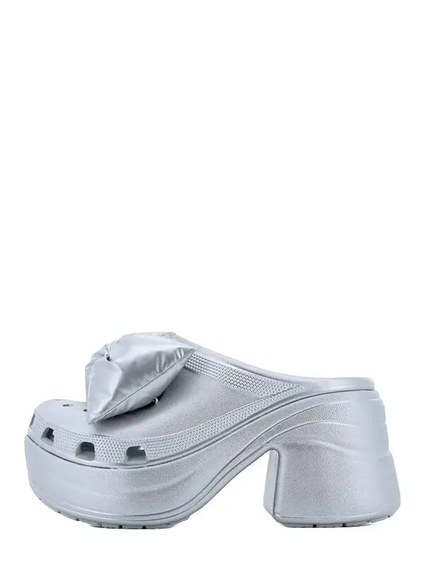 CROCS Siren Metallic Bow Clogs - Silver