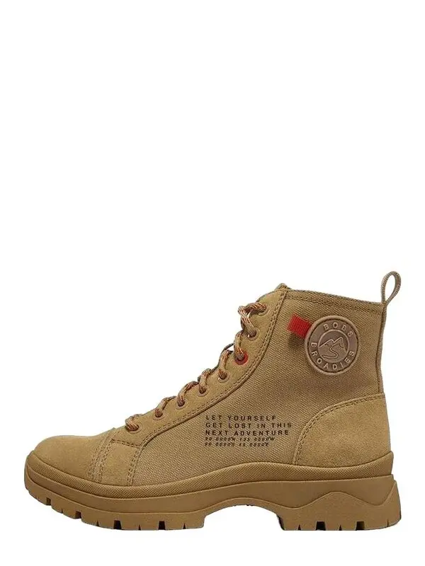 Sketchers Bobs Broadies High Top Lace Up Boots - Tan