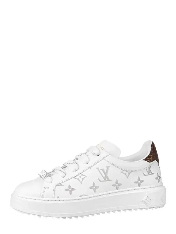 LOUIS VUITTON Time Out Sneakers - White/silver/brown