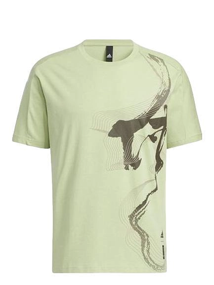 Adidas Wj Gfx Story Pattern Printing Round Neck Short Sleeve Green T-shirt - Default Color