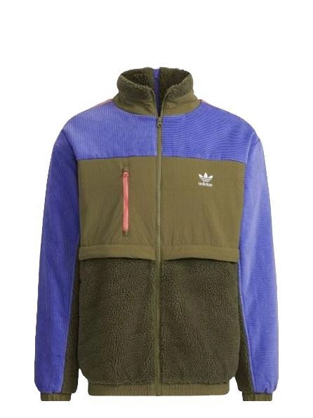 Adidas High Collar Colorblock Splicing Zipper Logo Sports Jacket - Default Color
