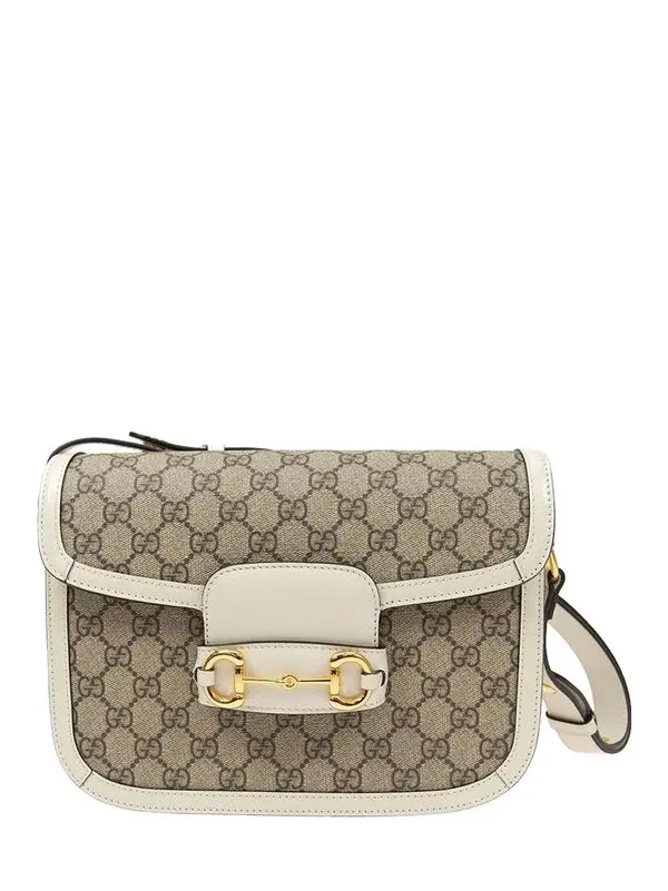 Gucci 1955 Horsebit Shoulder Bag - White