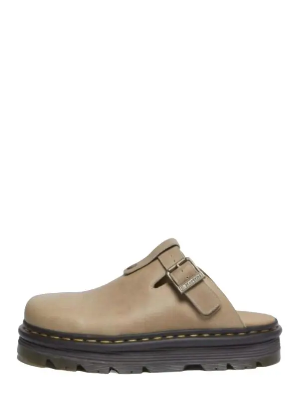 Dr. Martens Zebzag Leather Slingback Platform Mules - Porcelain Tan