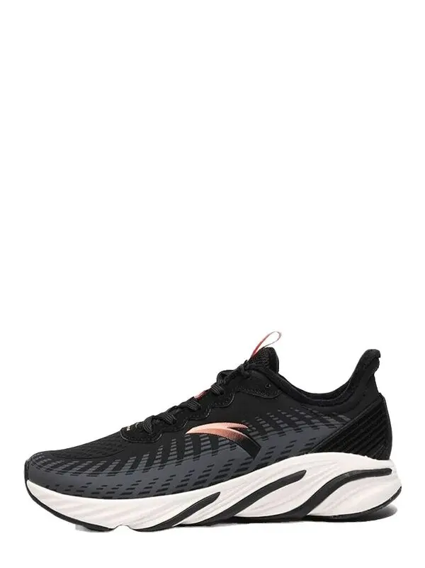 ANTA Leather Running Shoes - Black/white/orange