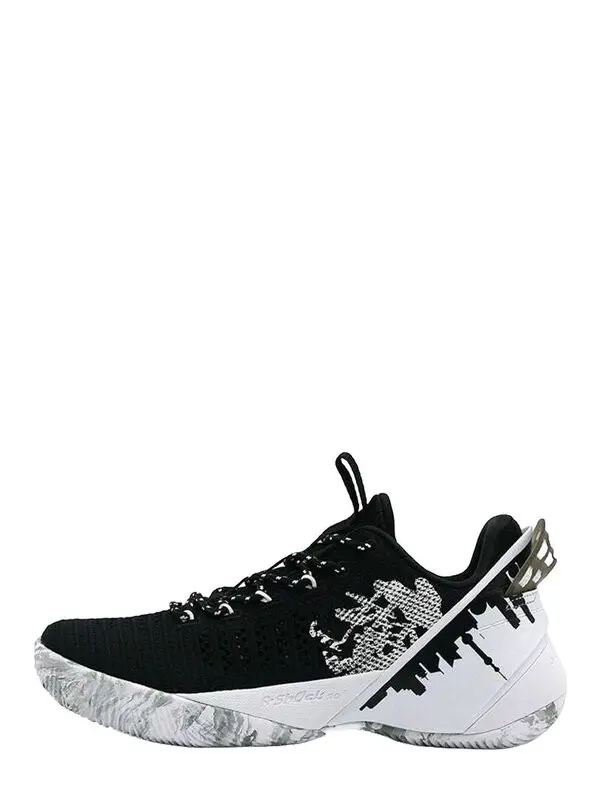 ANTA Athletic Lace-up High-top Basketball Sneakers - Black/white/grey