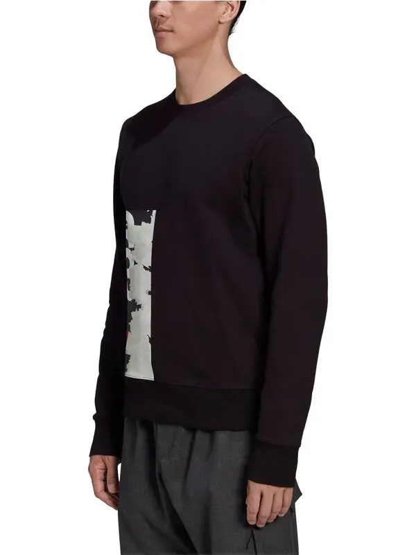 Adidas Y-3 Logo Printing Long Sleeve Pullover - Black