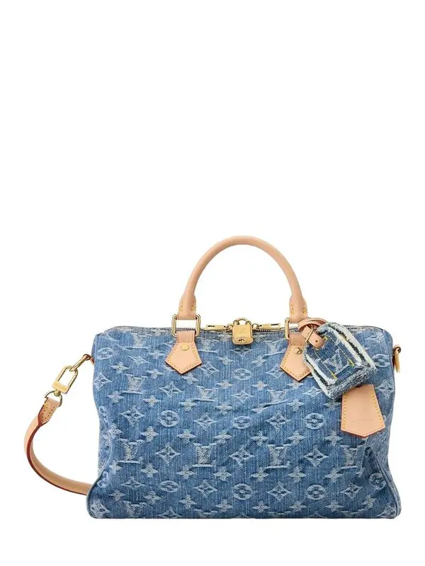 LOUIS VUITTON Speedy Soft 30 Monogram Denim Bag - Blue