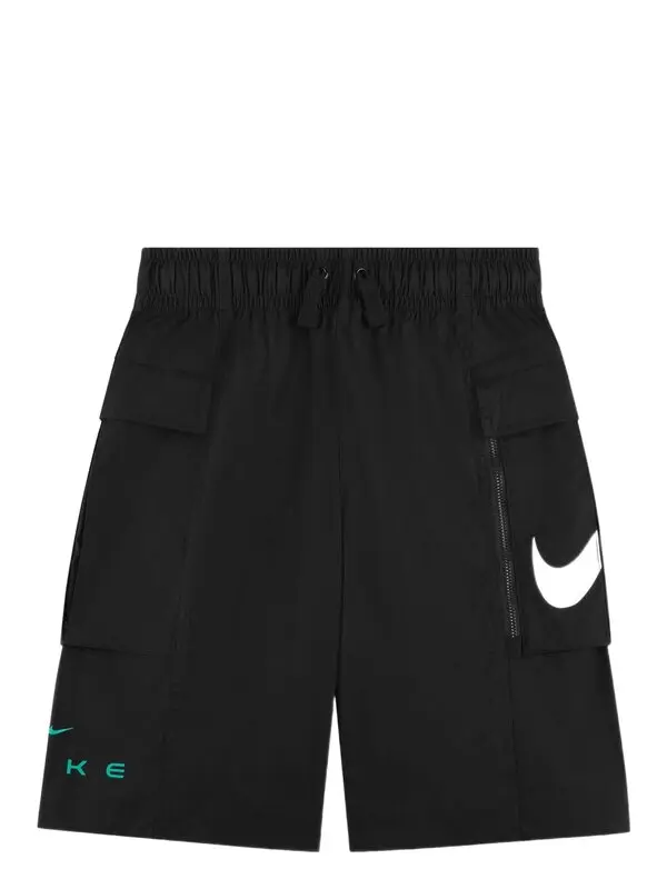 Nike Printed Elastic Waist Straight Shorts - Black/multi-color