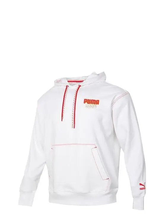 PUMA Yotox Hoodie With Contrast Stitching - White/red/yellow